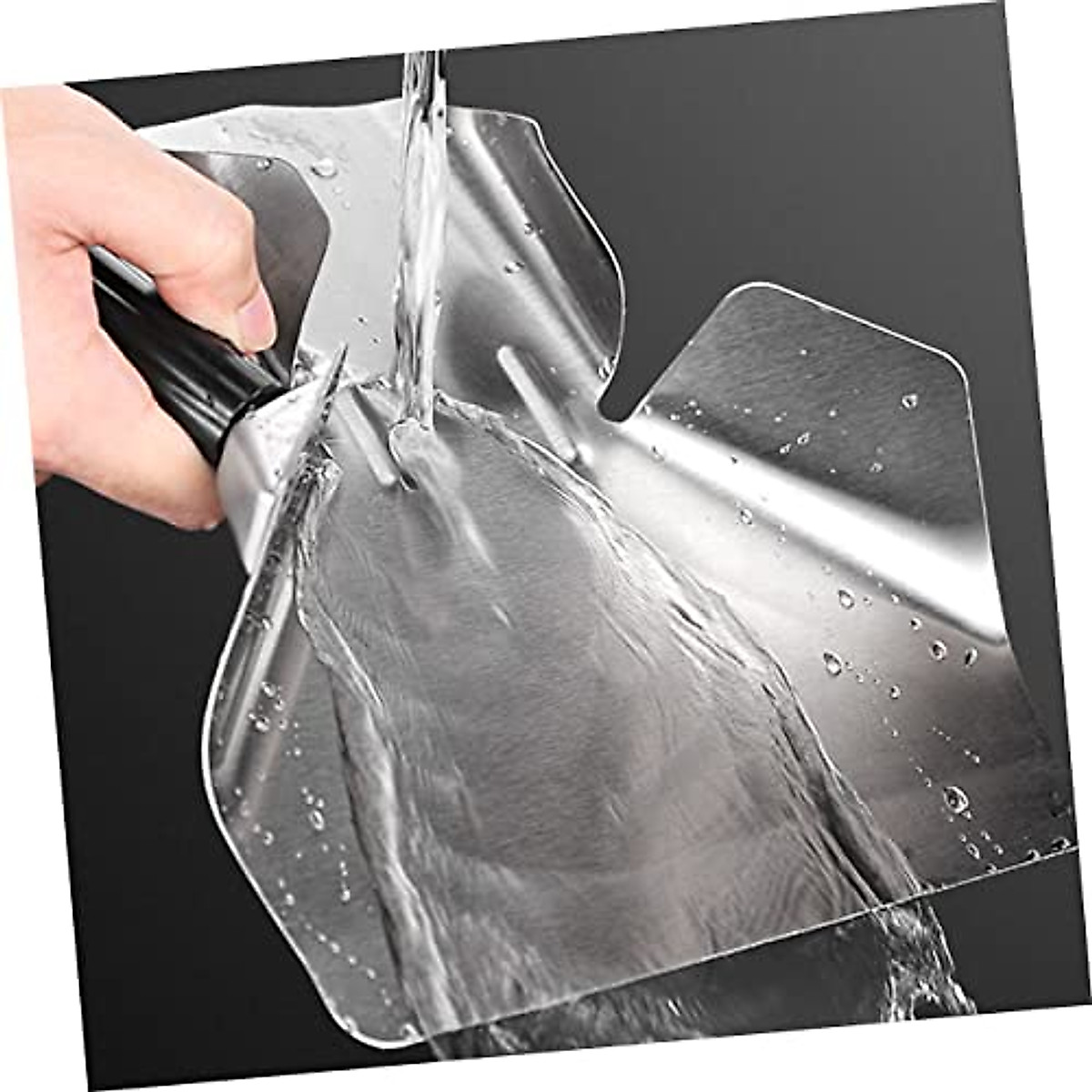 Zerodeko 3pcs Stainless Steel Chip Spatula Plastic Ice Scoop Spatula Metal Ice Scoop for Ice Bucket Stainless Steel French Fry Scoop French Fry Portion Scoop Plastic Fry Scoop Black Fries