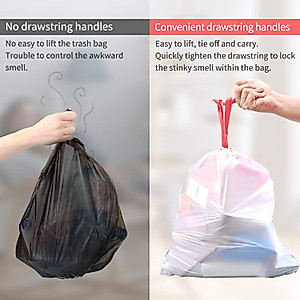 Small Trash Bags, KONE 192 Count 4 Gallon Drawstring Extra Thick Garbage Bags Wastebasket Bin Liners Plastic Trash Bags for Bathroom, Bedroom, Office, Car, Kitchen, Home