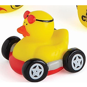 Fun Express Race Car Driver Rubber Duckies - Toys and Party Favors - 12 Pieces
