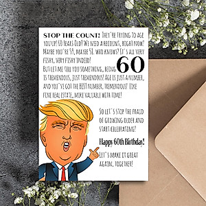 Funny 60th Birthday Card, 60 Birthday Card for Women Men, Birthday Card Decoration Gifts for Him or Her Turning 60 Years Old (5 x 7 Inch Birthday Card with Kraft Envelope)