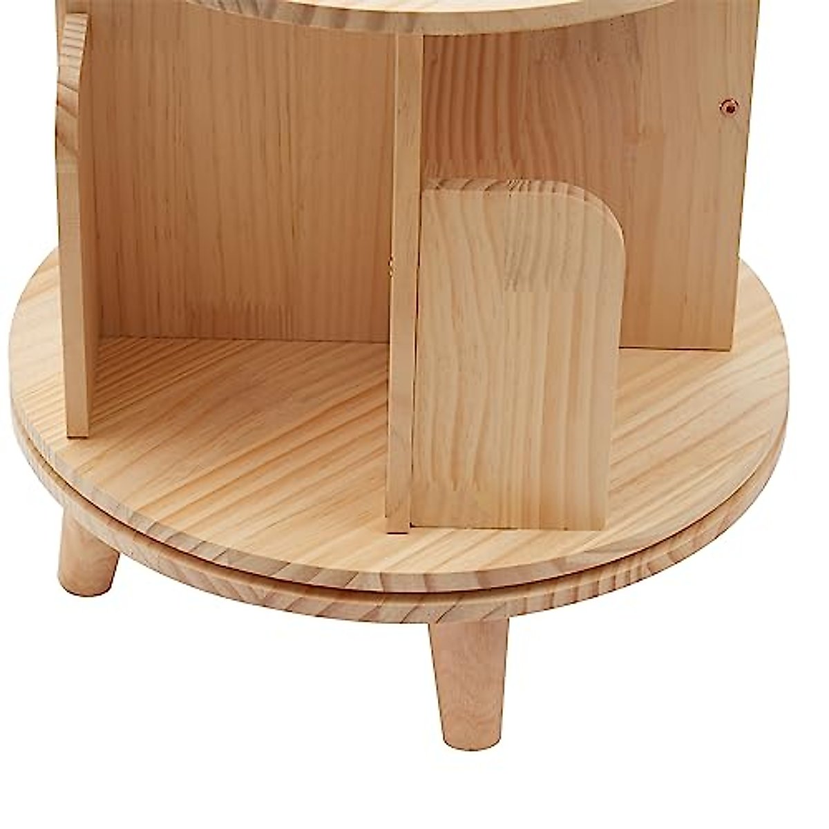 GNJINX Rotating Bookshelf, 6 Tier Solid Wood 360 Display Floor Standing Bookcase Storage Rack, Free Standing Wood Bookcases for Kids&Adults Multi-Functional Bookshelf Organizer(6 Tier)