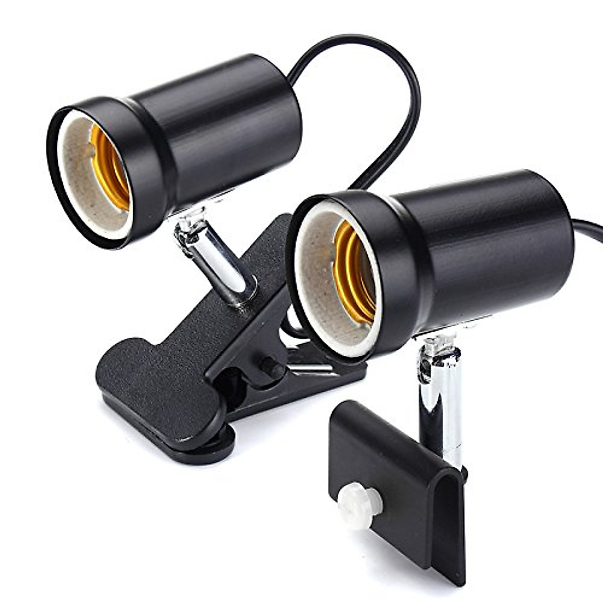 Kamas US Plug E27 Rotatable Heat UVA UVB Lamp 300W Reptile Ceramic Lamp Holder Clip On Adjustable Lamp Holder Basking AC110-220V - (Color: Clip)