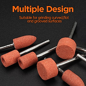 Sanding Bits for Dremel Rotary Tool, Grinding Stones Sanding Drill Bits with 1/8" Shank, Aluminum Oxide Sanding Accessories to Metal Rust Removal/Smoothing/Sharpening, 45Pcs