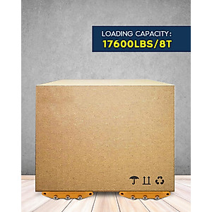 FAHKNS Machinery Moving Skate Heavy Duty Machinery Skates Cargo Mover 8T Machine Skates with 360° Rotation Cap 6 Steel Rollers for Heavy Duty Industrial Moving Equipment(Yellow)