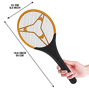Hoont Bug Zapper Racket- 2 Pack Electric Fly Swatter | Large Handheld Indoor