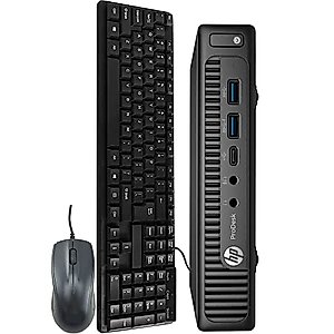 HP 600 G2 Micro Computer Mini Tower Tiny PC (Intel Quad Core i3-6100T, 16GB Ram, 128GB SSD, WIFI, VGA, USB 3.0) Win 10 Pro (Renewed)