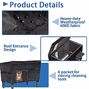 Rilime Outdoor Cat House Cover,cat Houses for Outdoor Cats Weatherproof Protector 35" L*22.5" W*19.7" H(Only Cover)