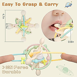 Baby Teething Toys, DDMY Manhattan Rattle Baby Toys 0-6 Months Infants, Baby Chew Toys for Sucking Needs, Silicone Sensory Teething Pacifiers for Baby, Baby Teether Toy 6 to 12 Months Baby Gift