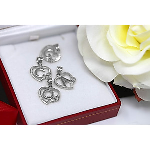 CaliRoseJewelry Sterling Silver Initial Heart Pendant - Letter B
