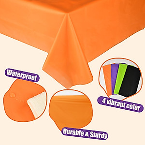 Brikabia 12PCS Disposable Tablecloth Plastic Table Cloth Rectangle Table Covers Waterproof Table Cloth for Christmas Parties Decorations Holiday Supplies, 54 x 108 Inch