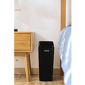 Cand 14 L Small Plastic Trash Can, Slim Swing Lid Trash Bins(Black)