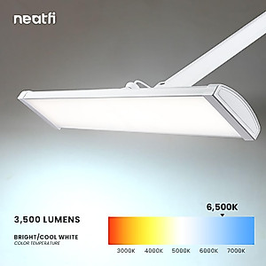 Neatfi 3,500 Lumens Ultra Task Lamp, 26 Inches Metal Lamp, Dimmable, 45W Super Bright LED Desk Lamp, 270 Pcs SMD LEDs (Non-CCT with Base, White)