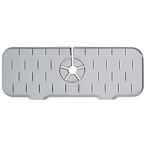 Phoenix Gemini Kitchen Sink Drip Catcher - Silicone Faucet Mat - Kitchen Sink Protectors - Kitchen Sink Splash Guard - (DCGrey)