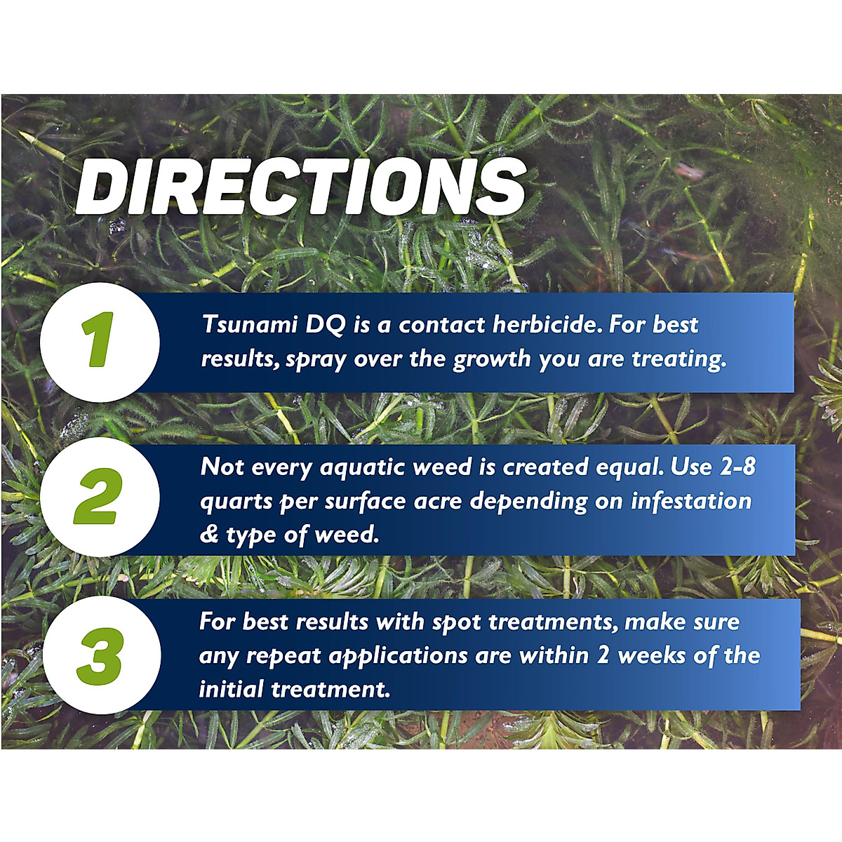 Tsunami DQ Aquatic Herbicide - Gallon - 37.3 Percent Diquat Dibromide - Concentrated Aquatic Weed Killer for Lakes and Ponds - Duckweed, Watermeal, Curly Leaf, Pondweed & Many More