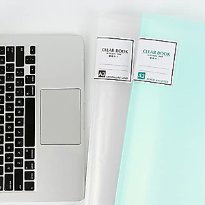 2 Pieces A3 30 Pags Diamond Painting Storage Presentation Book, Storage Presentation Book for Diamond Painting, Binder for Artist, Photo Album Refill Pag, Large Portfolio Folder (Green + White)