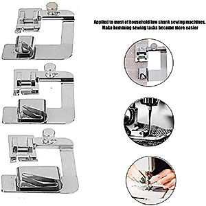 6 Sizes Rolled Hem Presser Foot, Wide Rolled Hem Foot Set & Narrow Hemmer Foot Set for All Low Shank Snap-On Singer, Brother, Babylock, Euro-Pro, Janome, Kenmore, White, Elna Sewing Machines