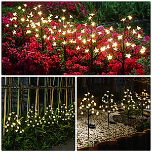 IUEECEN Solar Garden Lights Garden Decor, Solar Flowers Lights Outdoor Decorative,2Pack 40LED Solar Lights Outdoor Garden Waterproof for Outside Yard,Lawn,Patio,Pathway Decorations Gardening Gifts