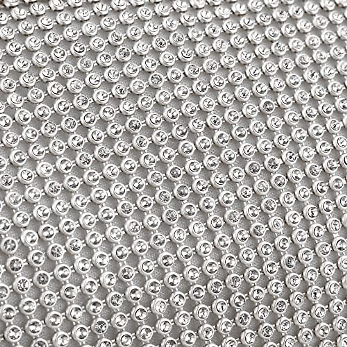 Elegant Evening Party Clutch Handbag Bling Shiny Sparkly Rhinestone Wedding Purse for Women (Silver)