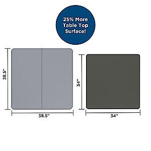 CoscoProducts COSCO XL 38.5" Half Card w/Handle Indoor & Outdoor, Portable, Wheelchair Accessible, Camping, Tailgating, & Crafting Folding Table, Gray, 1-Pack,Grey