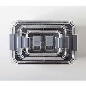 Momo's House 3 Piece Double Drain Basket Containers for Vegetable Fruit Storage Set - BPA-free Draining Crisper with Colander, Fridge Organizers, Storing Fruits Vegetables Meat Fresh Fish