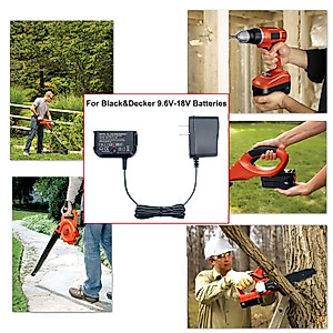 Replace for Black and Decker 18V Battery Charger 90556254-01 9.6V-18V NiCad & NiMh Battery HPB12 FS12B HPB14 FSB14 HPB18 HPB18-OPE FSB18 HPB96 FSB96