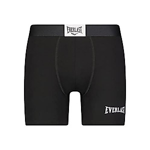 EVERLAST Mens Boxer Briefs, Perfect Boxer Brief for Men, Cotton Stretch Mens Underwear Pack of 6 (Large, Black/Black/Black)