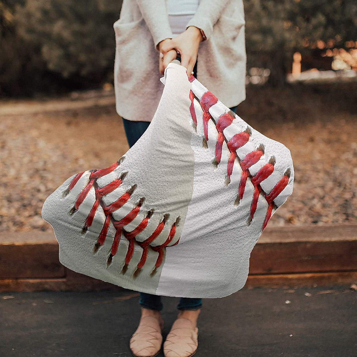 Nursing Cover Carseat Canopy, Baseball Texture Red Soft and Breathable Stroller Covers for Breastfeeding Infants, American Sports Multiuse-Nursing Scarf,Stretchy Babysitting Scarf