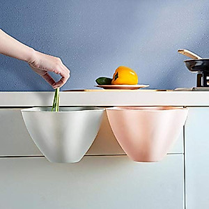 melupa Hanging Trash Can for Kitchen Cabinet Door, Trash Bin Small Compact Garbage Can Attached to Cabinet Door Kitchen Drawer Bedroom Dorm Room Car Waste Bin