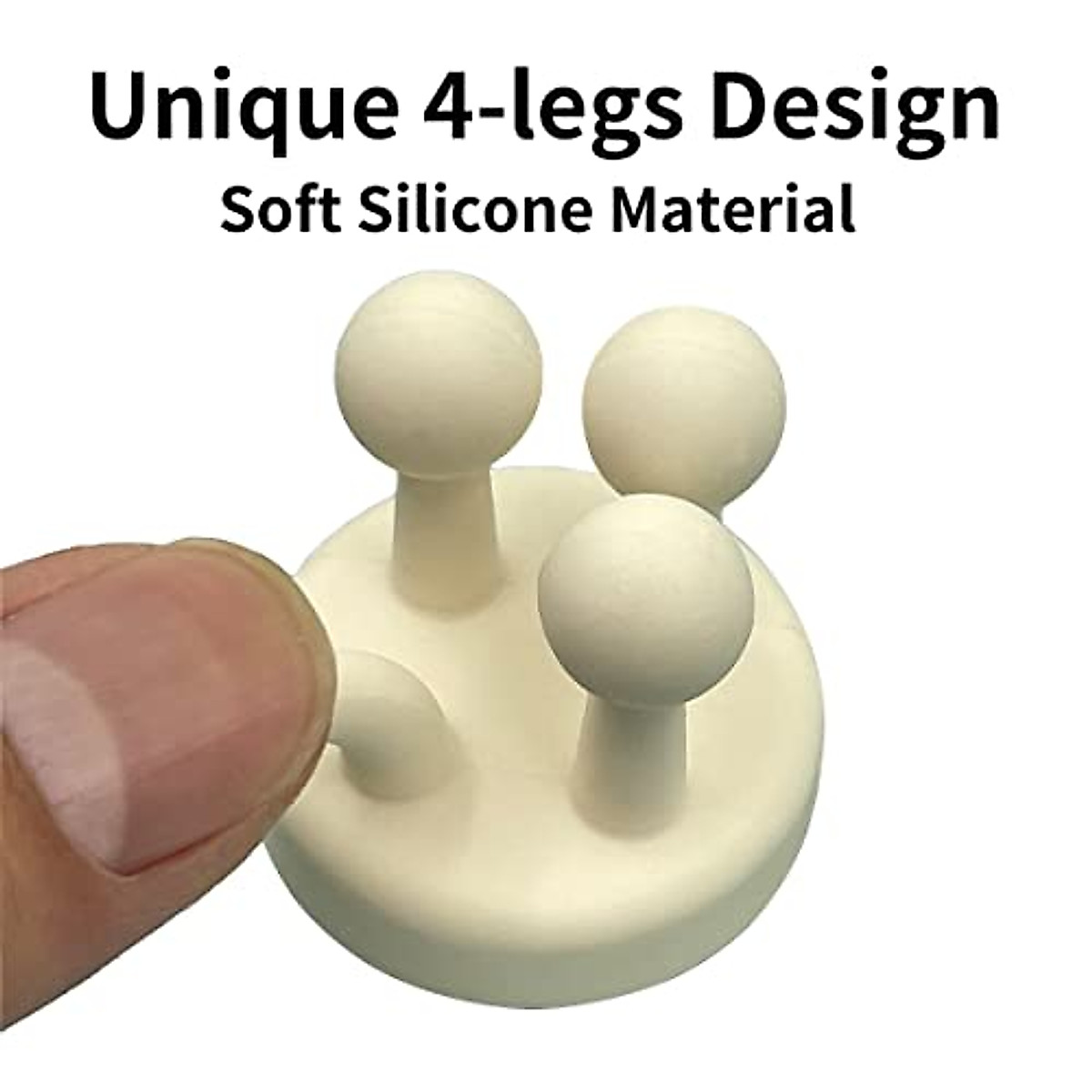 HuJiao-Zi 4 Pieces Silicone Hooks, Reusable Seamless Utility Hook, Towel Key Hooks Self Adhesive Holders for Hanging Kitchen Bathroom Home Office(White)