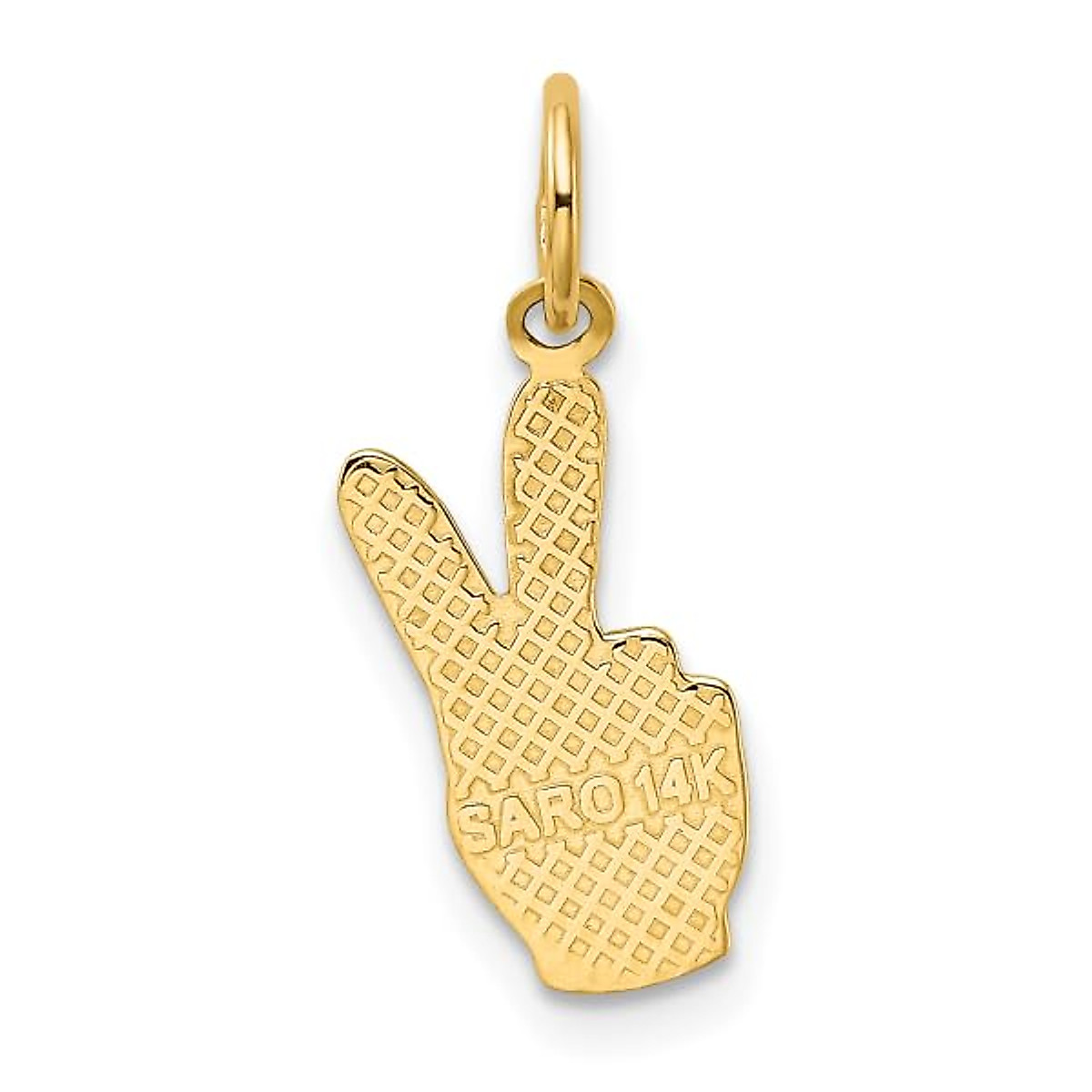 14K Yellow Gold Peace Sign Inspirational Symbol Necklace Charm Pendant Only