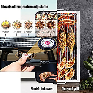 Wood Fire Pits Outdoor Garden Terrace Grill Table Wood Burning Fire Pit, Backyard Patio Outdoor Dining Table and Chair Set, Desktop High Temperature Resistance-Safe