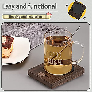 Gynnx Coffee Cup Warmer, Coffee Warmer for Desk with Light ,2 Temperature Control Mode Beverage Warmers Plate Electric Smart Cup Warmer Pad (H350-W)