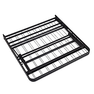 IdealBase 14" Twin Bed Frame Heavy Duty Foldable Bed Frame Folding Bed Frame with Steel Metal Slats Mattress Foundation Box Spring Replacement 600lbs Capacity Platform Bed Twin Bed Frame Size, Black