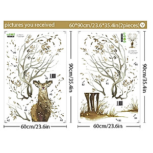 Animal Self Adhesive Wall Stickers for Art Decor DIY Living Room Background Kids Bedroom Boys & Girls Home Wall Decals(Deer)