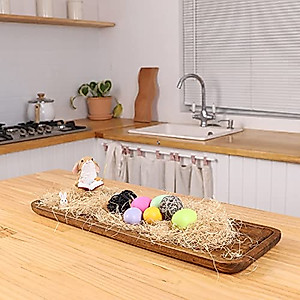 Athaliah Wooden Decorative Trays, 22.5 Inches Rustic Paulownia Wood Tray for Decor, Natural Solid Long Candle Ottoman Tray for Table Centerpiece, Kitchen Counter, Home Decor, Coffee Table