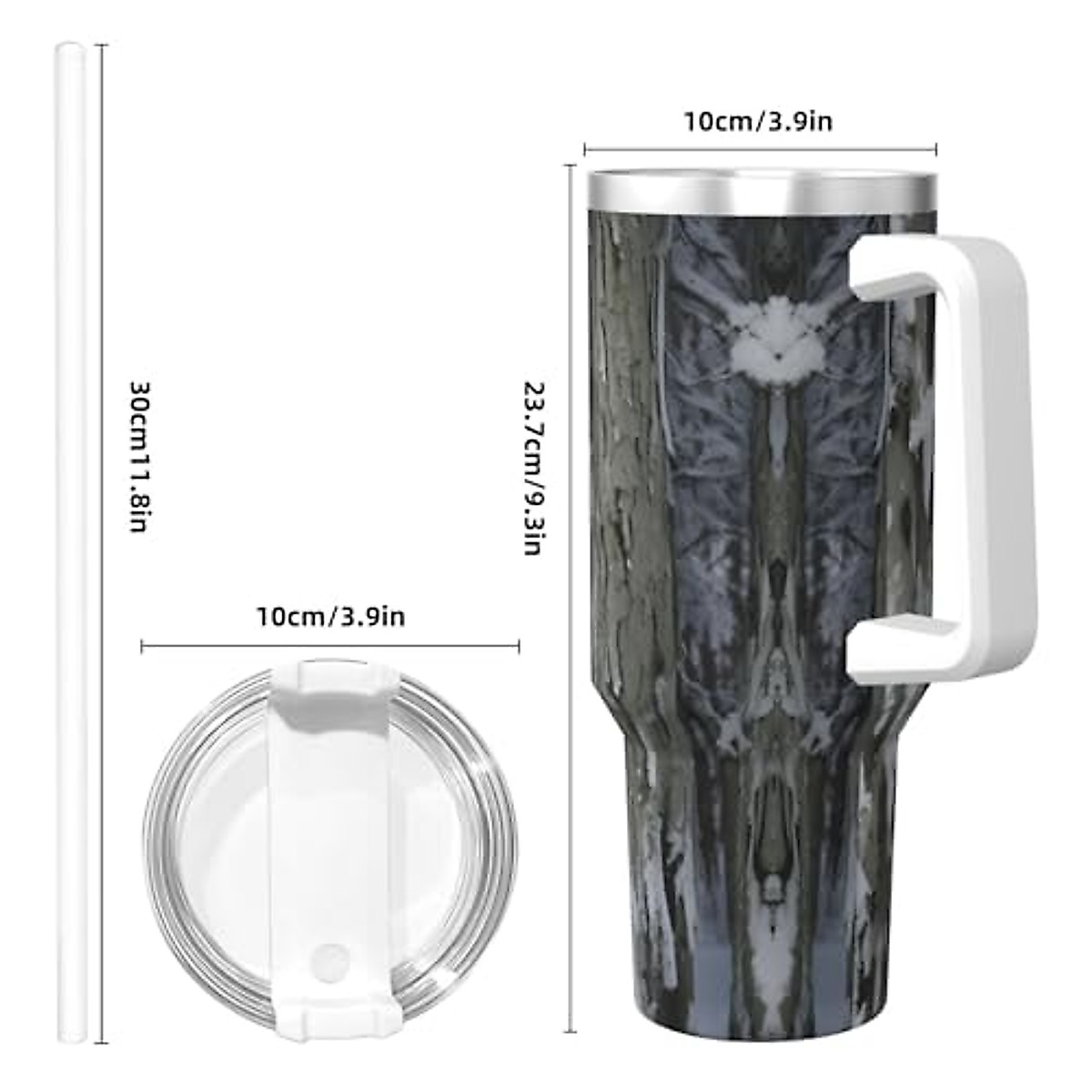 HULIBIN Cold Tree Camouflage Print Double Deck Stainless Steel Travel Coffee Cup With Lid 40 Oz Ice Bully Cup