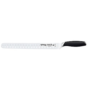 Mundial Titan 3427-11GE 11" Hollow Granton Edge Slicing Knife, Black Handle with Plastic Protective Sheath