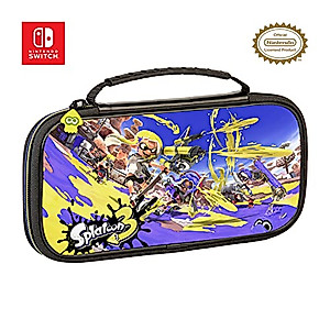 Game Traveler Splatoon 3 Nintendo Switch Case - Switch OLED Case for Switch OLED, Switch & Switch Lite, Adjustable Viewing Stand & Game Storage, Deluxe Handle, Licensed Nintendo Switch game case