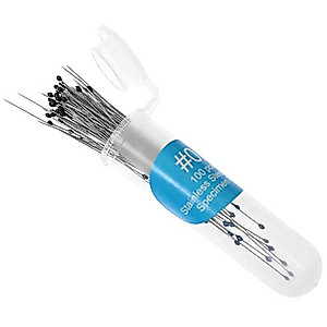 Magic&shell Insect Pin 300PCS 3Sizes Stainless Steel Mounting Specimen Needles with Safe Hard-Plastic Storage Vial Size 0 1 2 Entomology Pins