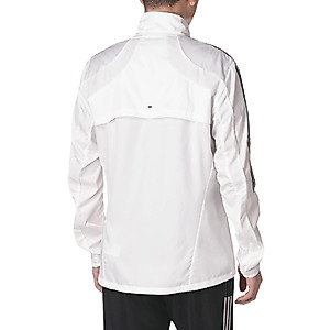 adidas Men's Marathon Jacket 3-Stripes, White/Black, Medium