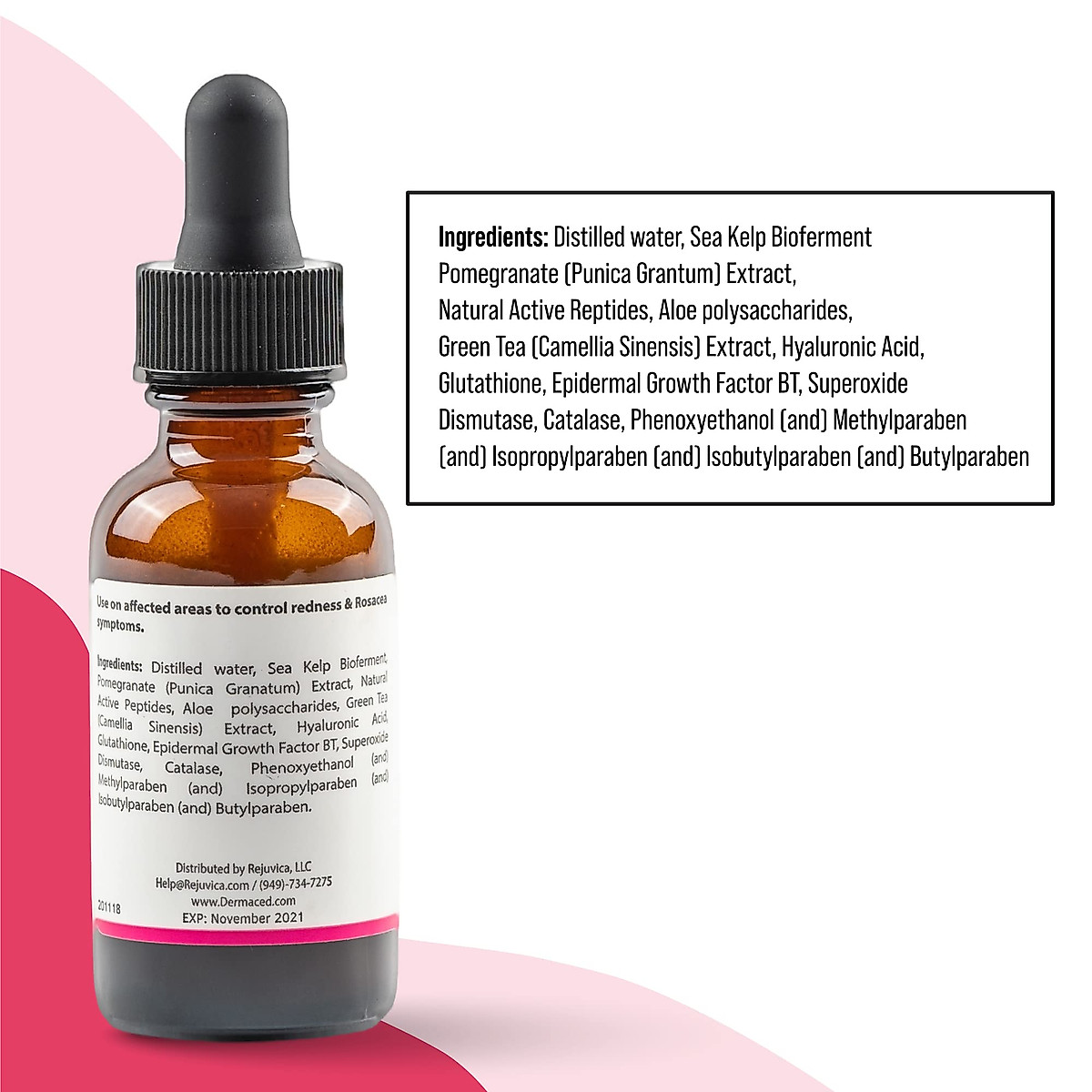 Redness Redux - Advanced Facial & Skin Redness Support Serum - EGF, Aloe Vera, Sea Kelp & More - Calming Redness Serum