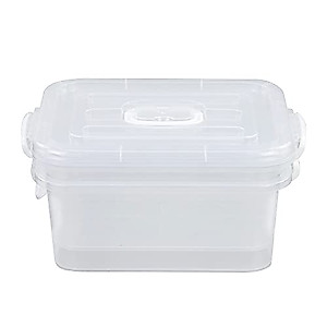 Sandmovie 8 Quart Plastic Storage Boxes with Lids and Handles, 2 Packs