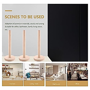 Paper Towel Holder Standing Paper Towel Holder Countertop Paper Towel Dispenser Wooden Kitchen Roll Holder Organizer Non Slip Napkin Roll Stand for Home Office Bathroom