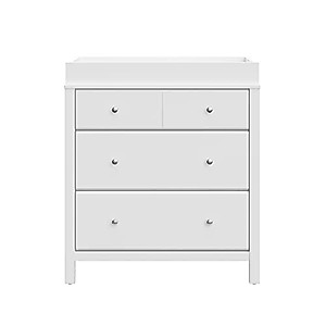 Stork Craft Carmel Chest with Changing, 3 Drawer with Topper, White
