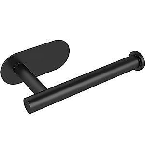 VMVN Adhesive Toilet Paper Holder Stand,Tissue Holder for Bathroom,Toilet Paper Holders Black,Stainless Steel Toilet Roll Holder, Wall Mount