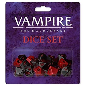 Renegade Games Studios Vampire: The Masquerade Dice Set - for Vampire: The Masquerade Roleplaying Game, New 5th Edition Dice Set