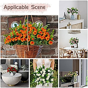 SHUOTAO Artificial Flowers Fake Silk Rose for Decoration 33 Heads Small Roses Blooming Faux Flower Bouquet with Stem for DIY Vase Home Wedding Party 3 Pack White