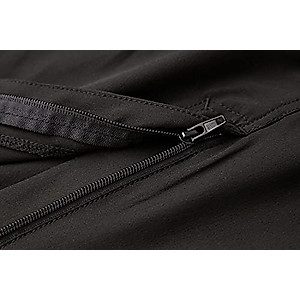 Men's Union Amphibian Hybrid Shorts 21 Inch Summer Quick Dry Lightweight Chino Short Golf Athletic Workout Zipper Wareing with Pockets，Black 30