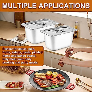 8 Pack Hotel Pans 1/4 Size 5.9'' Deep Stainless Steel Steam Table Pan Restaurant and Commercial Pans with Lid Food Pan for Buffet Party Supplies