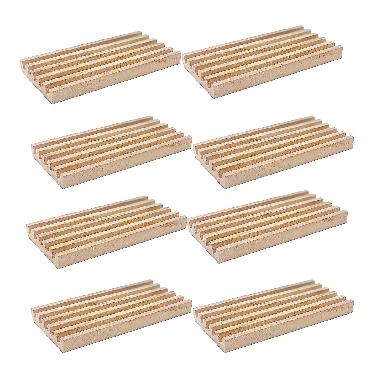 ESSAJOY Wooden Domino Trays/Racks Set of 8 Mexican Train Domino Trays/Racks Double 12 Tiles Holders Rack Domino Tiles Holders Domino Wood Holder【 Dominoes not Included】